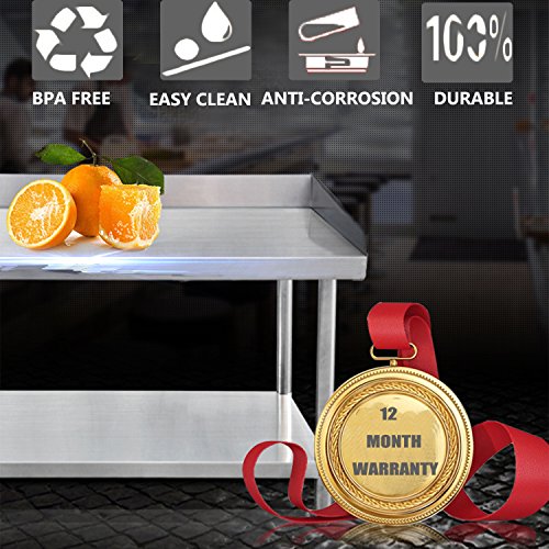 KITMA Stainless Steel Equipment Grill Stand with Undershelf for Restaurant - Heavy Duty Griddle Stand Table - 48x28 Inchesā¦