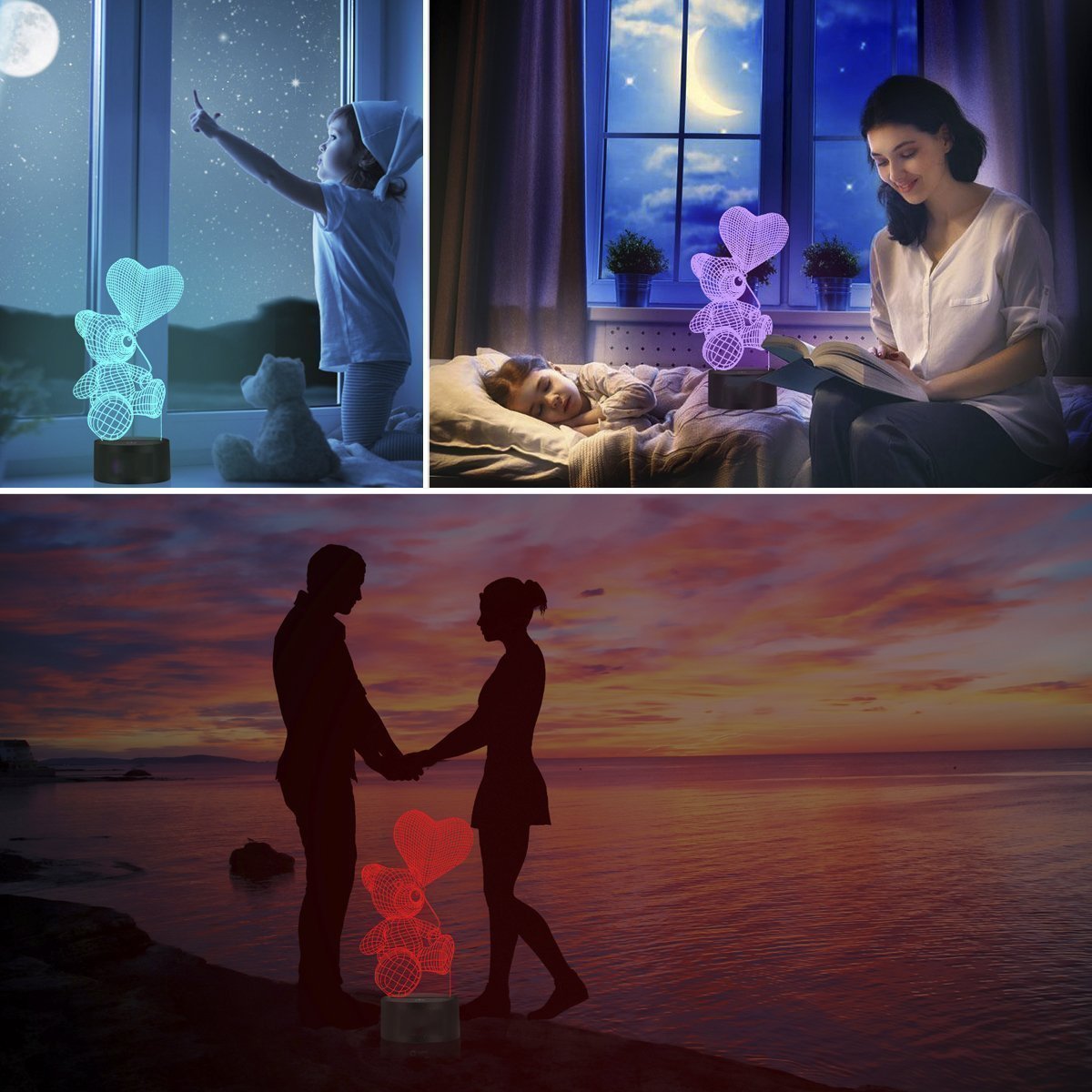3D Gradient Karate Taekwondo Night Light Remote Control Touch Switch 16 Color Change LED Table Desk Lamp Acrylic Flat ABS Base USB Charger Home Decoration Toy Birthday Xmas Kid Children Gift