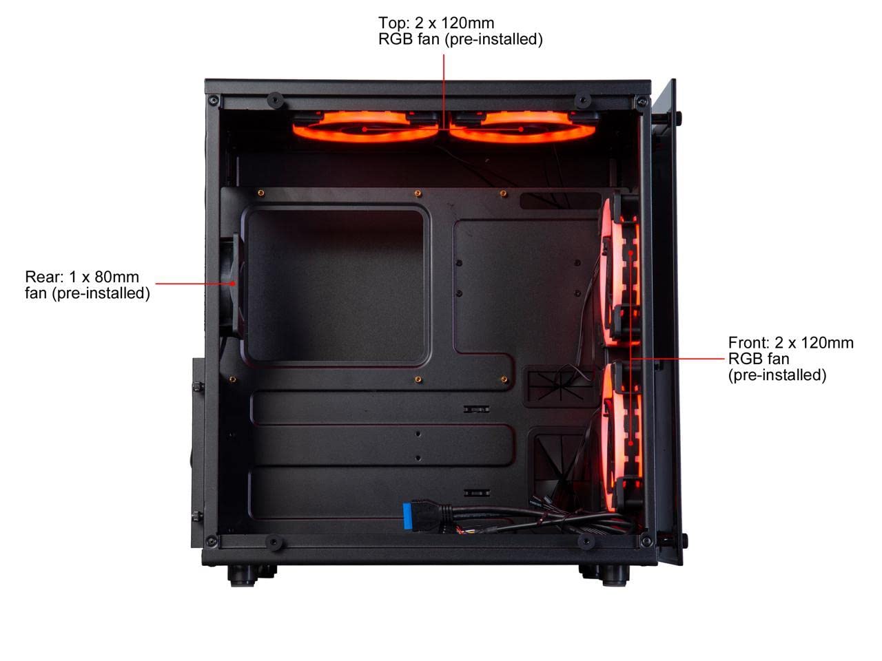 Rosewill CULLINAN PX RGB-ST ATX Mid-Tower Gaming PC Computer Case, Supports 240 & 280mm Liquid Coolers, 4 Dual-Ring Remote-Controlled 120mm RGB LED Fans & 80mm Rear Fan, Tempered Glass