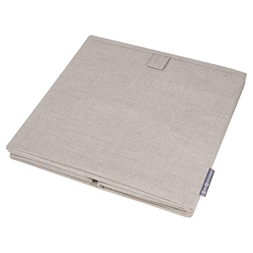 Bigso Soft Multi Purpose Foldable Cube Storage Box | Collapsible Fabric Storage Cube for Storage on Shelves | Polyester Fabric Foldable Storage Cube Organizer for Closet | 12.4’’x12.4’’x12.4’’ | Beige