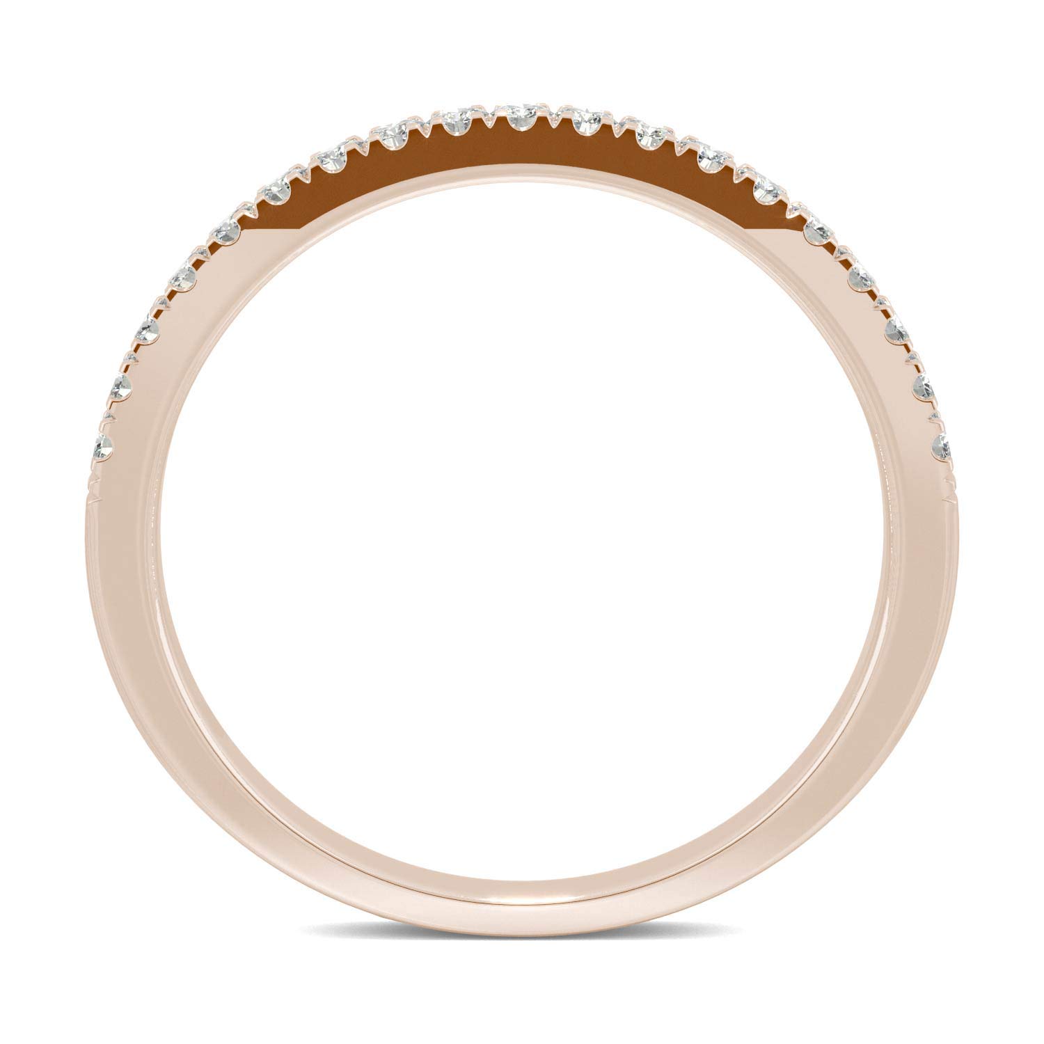 14K Rose Gold Moissanite by Charles & Colvard 1.5mm Round Wedding Band-size 9 0.29cttw DEW