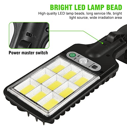 3 Modes IP65 Waterproof Durable Outdoor Solar Powered Street Lights Dusk to Dawning with Motion Sensor LED Floods Light for Yards, Farms,Parking Lot, Drive-Way (A)