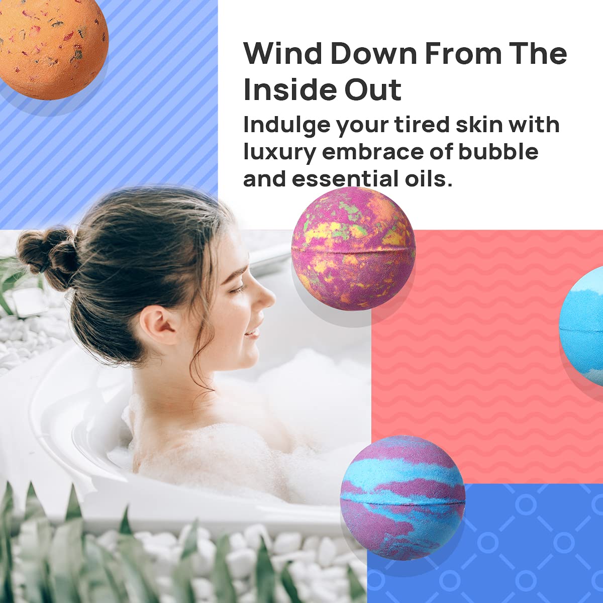 Bath Bombs for Kids and Women - Bubble Bath Shower Salts for Women - Relaxing Bathbombs Set for Women - Bath Essentials Shower Bubble Steamers (12-Pack ・ Bath Bombs)