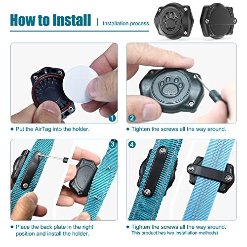 AirTag Dog Collar Holder(2 Pack), FEEYAR 100% Waterproof Air Tag Mount, Hard PC Apple AirTag Holder for Dog & Cat Collars, Ultra-Durable Air Tag Dog Collar Holder - Fits All Width Collars