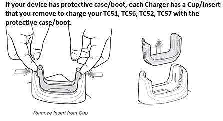 Generic Charger Compatible with Zebra TC51, TC52, TC56, TC57 Android Scanners | Power Supply Included (Charger's Removable Insert Allows to Charge Device with Protective BootCase)