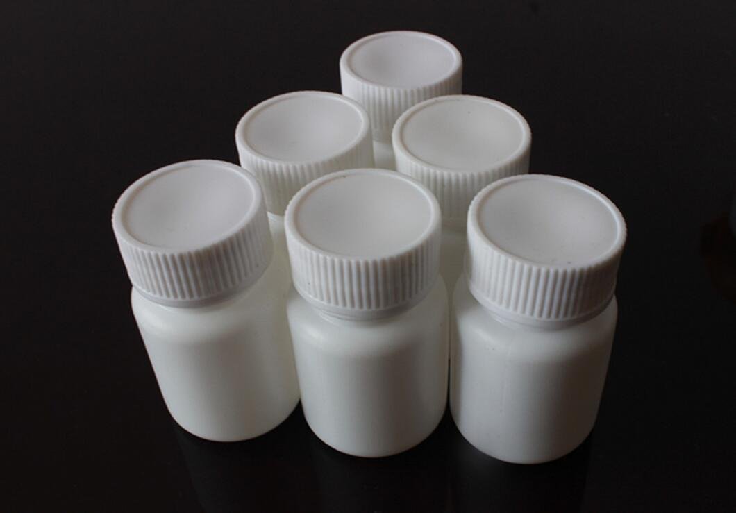 50PCS White Empty Solid Plastic Bottle Case Holder Container Vials Box with Screw Cap for Powder Sample Storage(50ml)