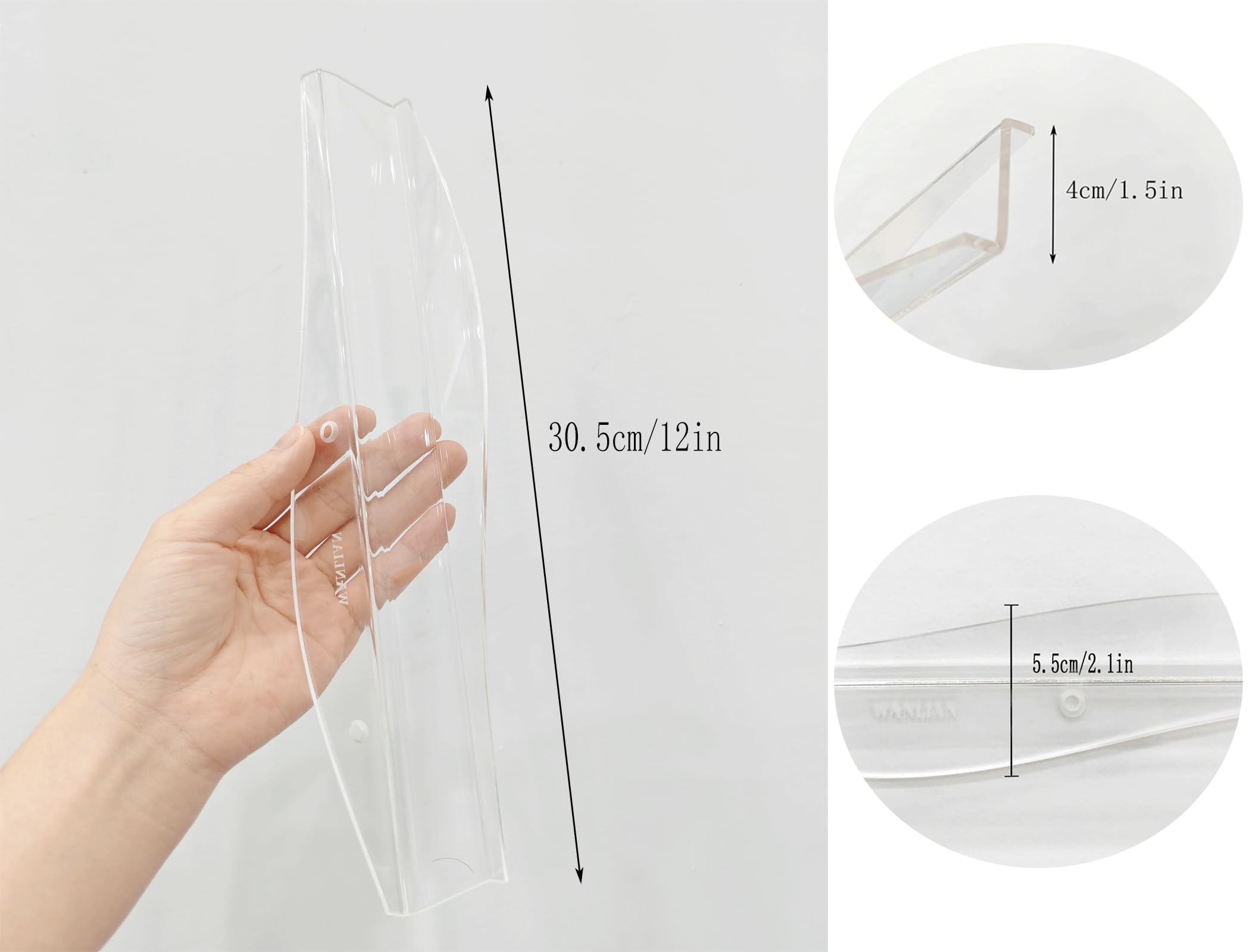 12'' Transparent Acrylic Wall Bookshelf Display Stand, Wall Mounted Storage Rack, Character Statue Picture Display Stand, Photo Frame Storage Rack, Wall Mounted Bookshelf, Cosmetics Display Cabinet