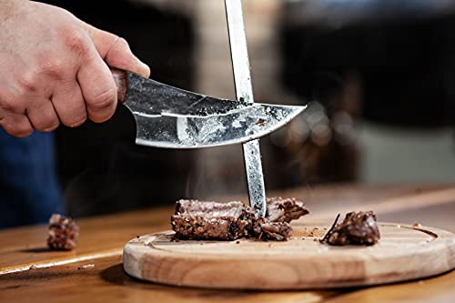 Altomino Handmade Fixed Blade Sharp Knife, 9.6 IN Hand-Forged Thin Knife, Carbon Steel Boning Knife for Meat Cutting, Razor Sharp, Deboning Chicken, Ham, Fish