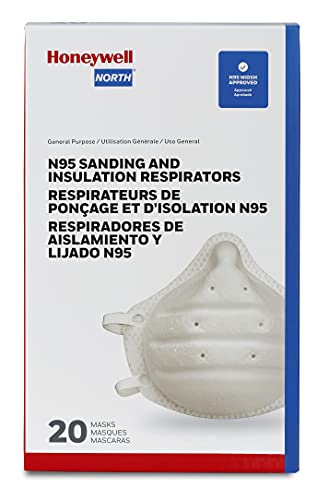 Honeywell Home N95 NIOSH-Approved Molded Cup Disposable Respirator Mask, 20-Pack (DC300N95)