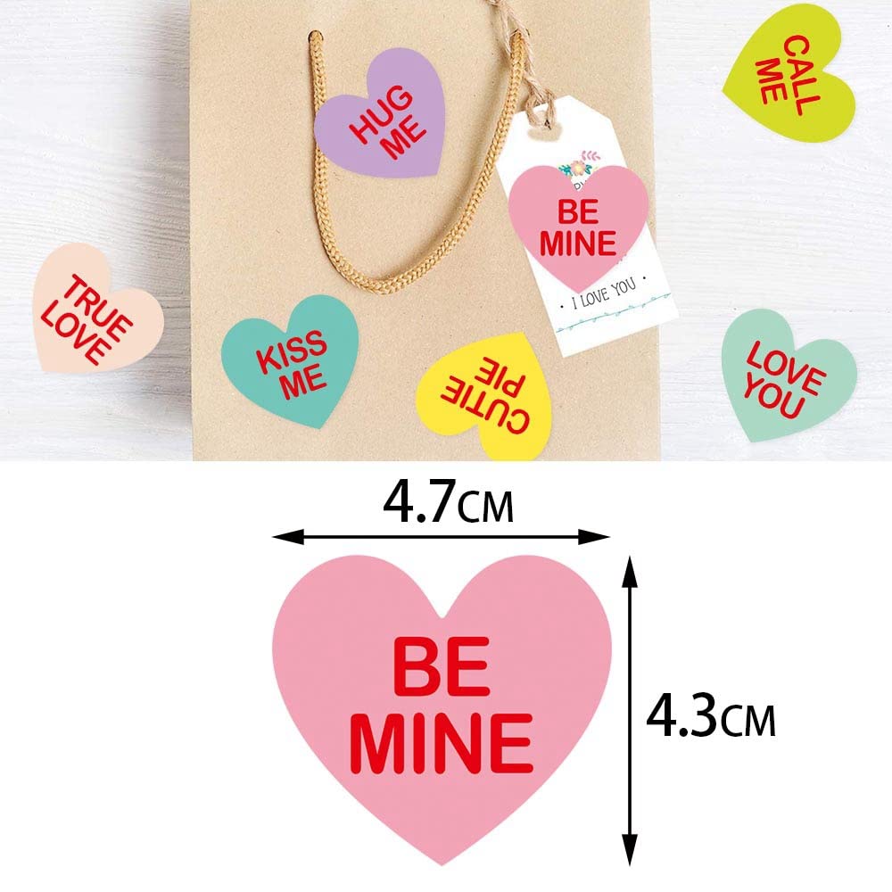 120 Pieces Valentine's Day Stickers Heart Stickers Labels 10 Sheets Valentine Party Favors Stickers Self Adhesive