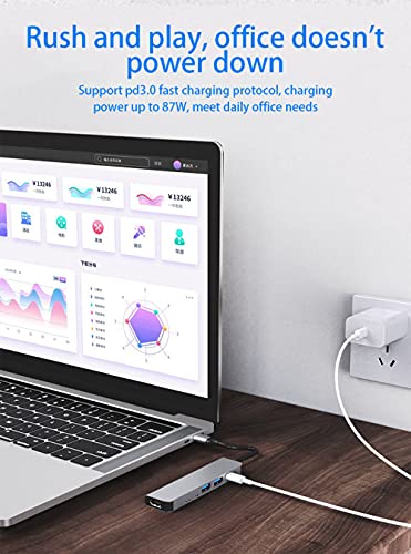 USB C Hub Type-C 3.1 to 4K HDMI-Compatible RJ45 USB SD/TF Card Reader PD Fast Charge 8-in-1 USB Dock