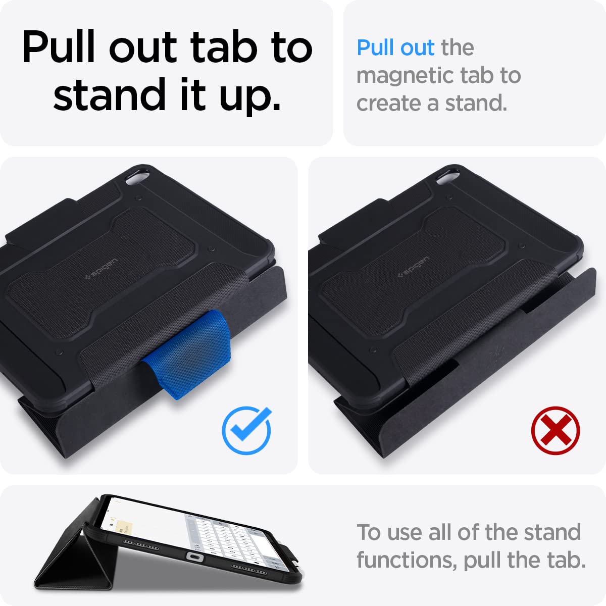 Spigen Rugged Armor Pro Designed for iPad Pro 12.9 inch Case M2 6th Generation (2022) / 5th Generation (2021) with Pencil Holder - Black