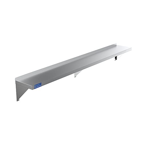 AmGood Stainless Steel Wall Shelf | Square Edge | Heavy Duty | Commercial Grade | Wall Mount | NSF Certified (14" Width x 72" Length)