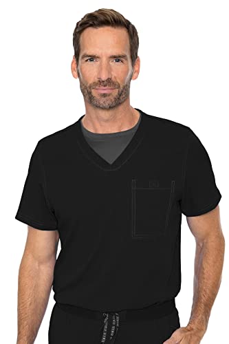 Med Couture RothWear Men's Cadence One-Pocket Top, Black, Large