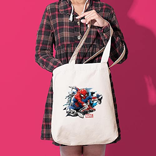 CafePress Spider Man Sling Tote Bag Natural Canvas Tote Bag, Reusable Shopping Bag