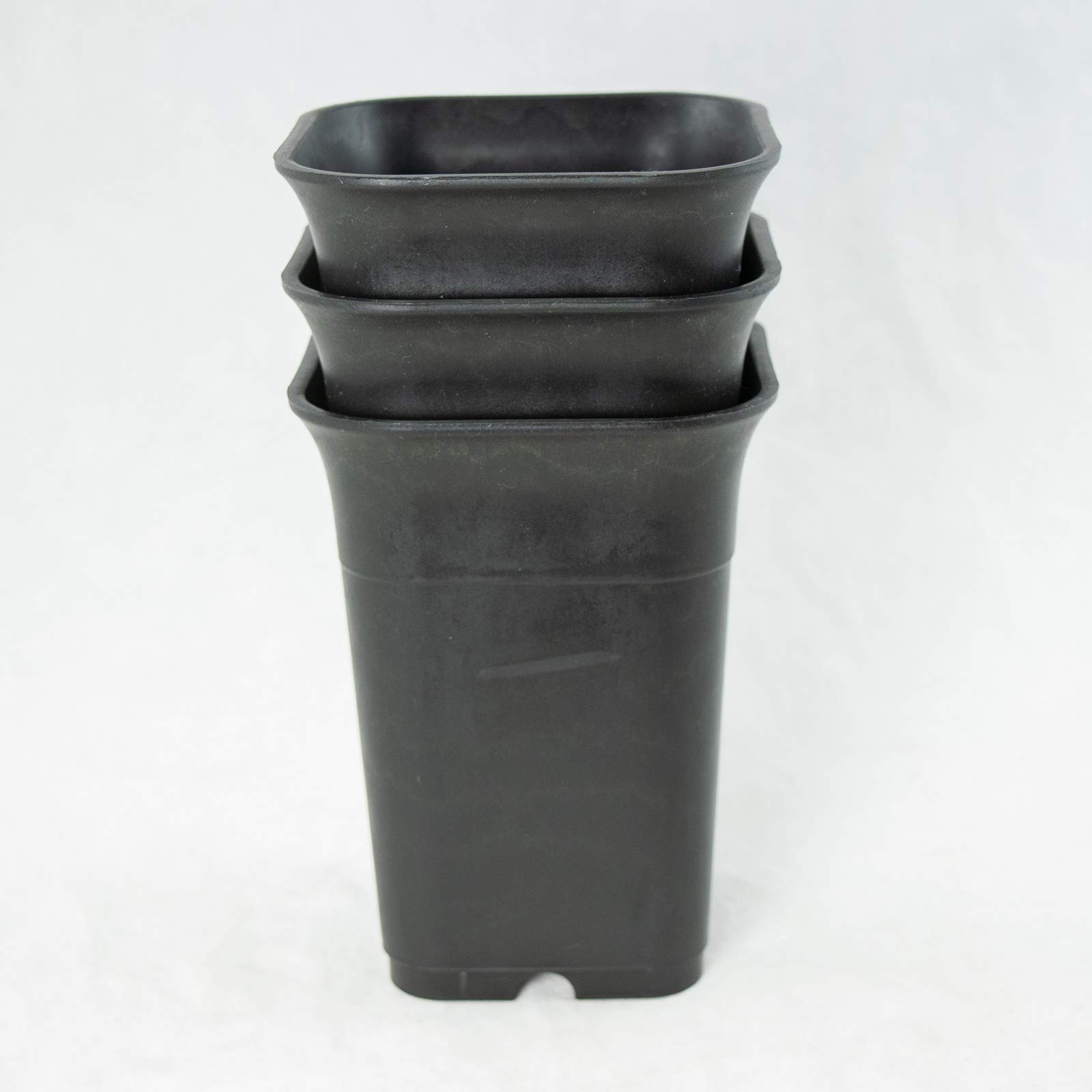 3 Square Plastic Cascade Bonsai Pot, Succulent & Orchid Planter - 4"x 4"x 5.5"