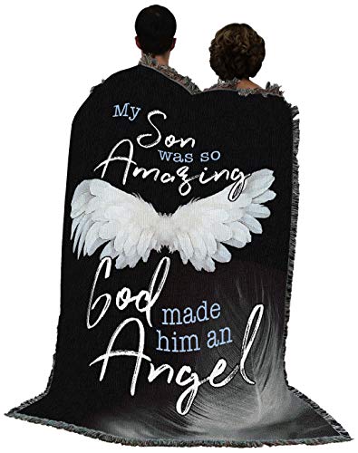 My Son was So Amazing God Made Him an Angel Blanket - Sympathy Bereavement Gift Tapestry Throw Woven from Cotton - Made in The USA (72x54)