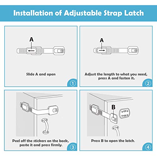 Baby Proofing Kit 18 Pcs - Baby Home Safety All-in-one Solution with Hidden Cabinet Locks, Adjustable Strap Latches, Corner Guards and Finger Pinch Guards