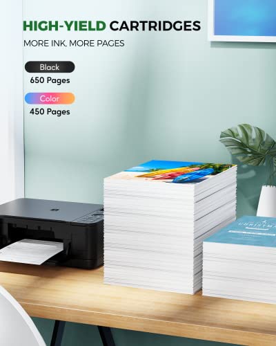 64XL Ink Cartridge Combo Pack Replacement for HP 64XL Ink Remanufactured Black and Color Work for Envy Photo 7858 7855 7120 7155 7158 7164 6255 6252 6232 Envy Inspire 7955e Tango X Printer (2-Pack)