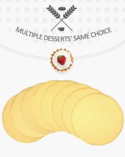 8 Inch Gold Cake Boards Round 40-Packs Circles Rounds Base Food-Grade Cardboard Cake Plate(Thinner But Stronger) qiqee