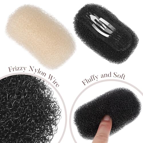 FRCOLOR Charming Volume Hair Inserts and Bump It Up Clips for Women - 3 Pack Hair Padding for Updos, Beehive Styles