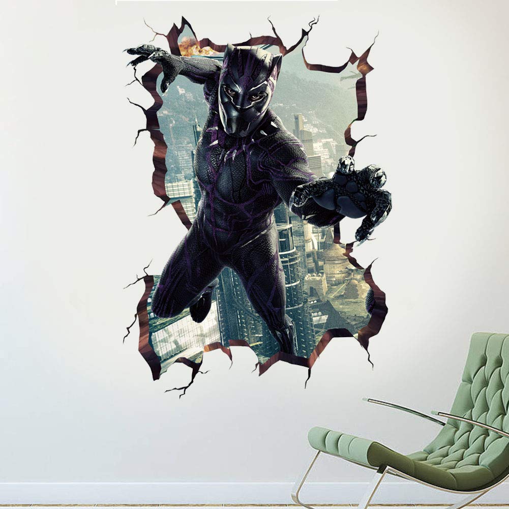 Wall Decals Decal Stickers Decor Room Boys end Game Super Hero Black Panther Sticker Kids Bedroom, 28 inches x 20 inches