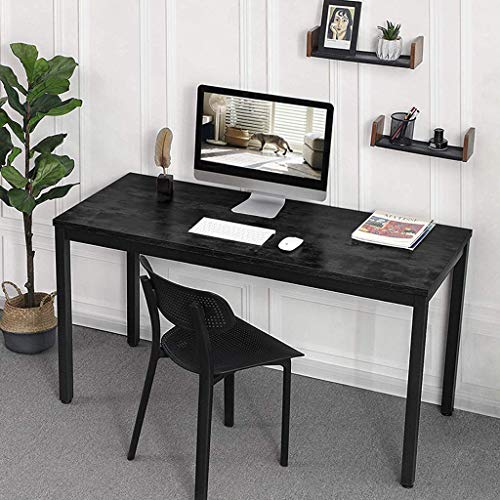 ZHOU2# Home Office Desktop Computer Desk, 55 inch Home Study Writing Table Computer Gaming Table Bedroom Laptop Table, Student Study Workstation Reading Writing Desk PC Laptop Table (Black)