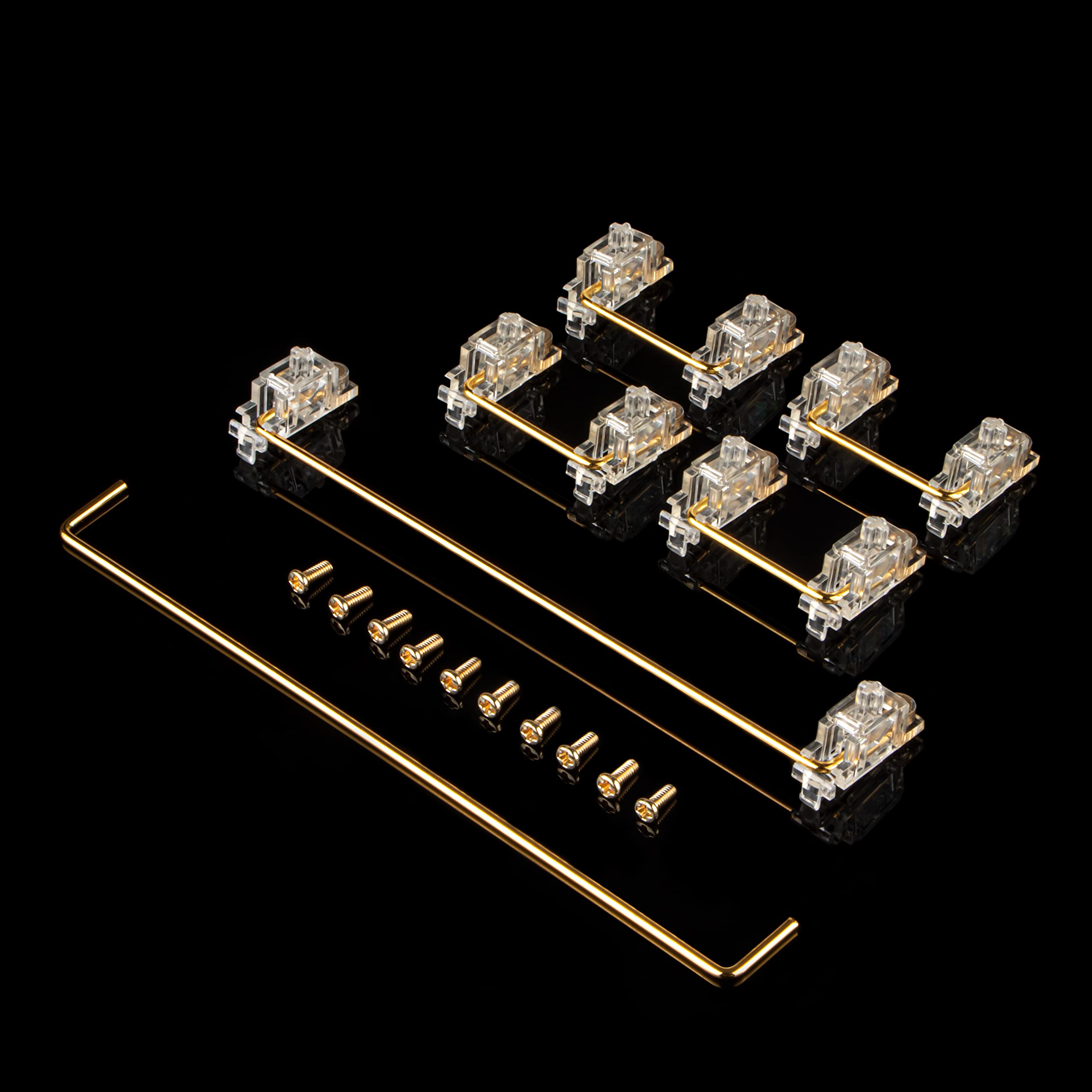 New Fashion Kingdom Keyboard Stabilizers Gold Plated PCB Screw-in Stabilizers 2u 6.25u 7u Mechanical Keyboard Stabilizers Mechanical Keyboard Accessories for 60/87 Keyboard – Transparent