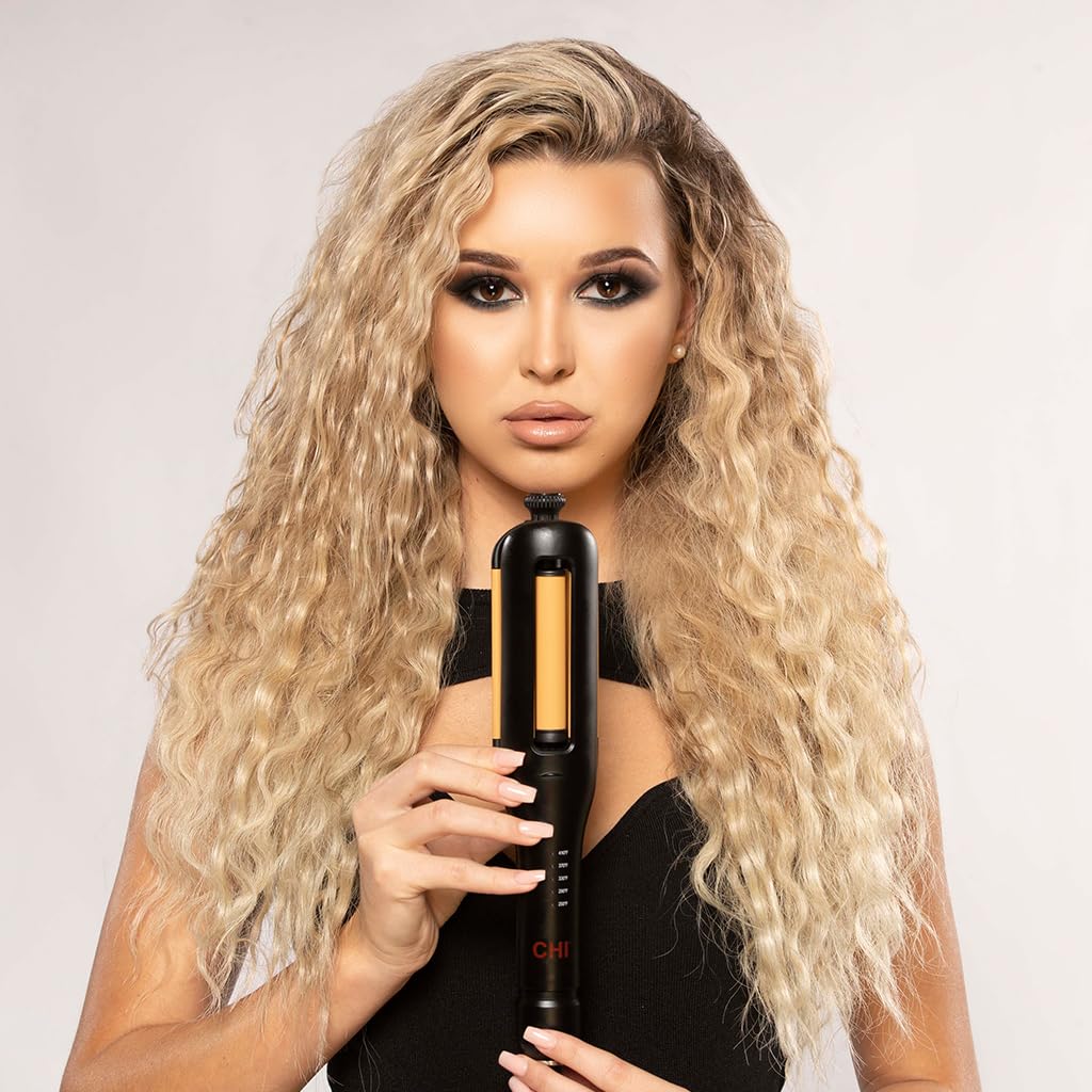CHI Multi-Wave Styler, Hair Waver With Adjustable Barrel For Customizable Waves, Reduces Frizz & Increases Shine, Black