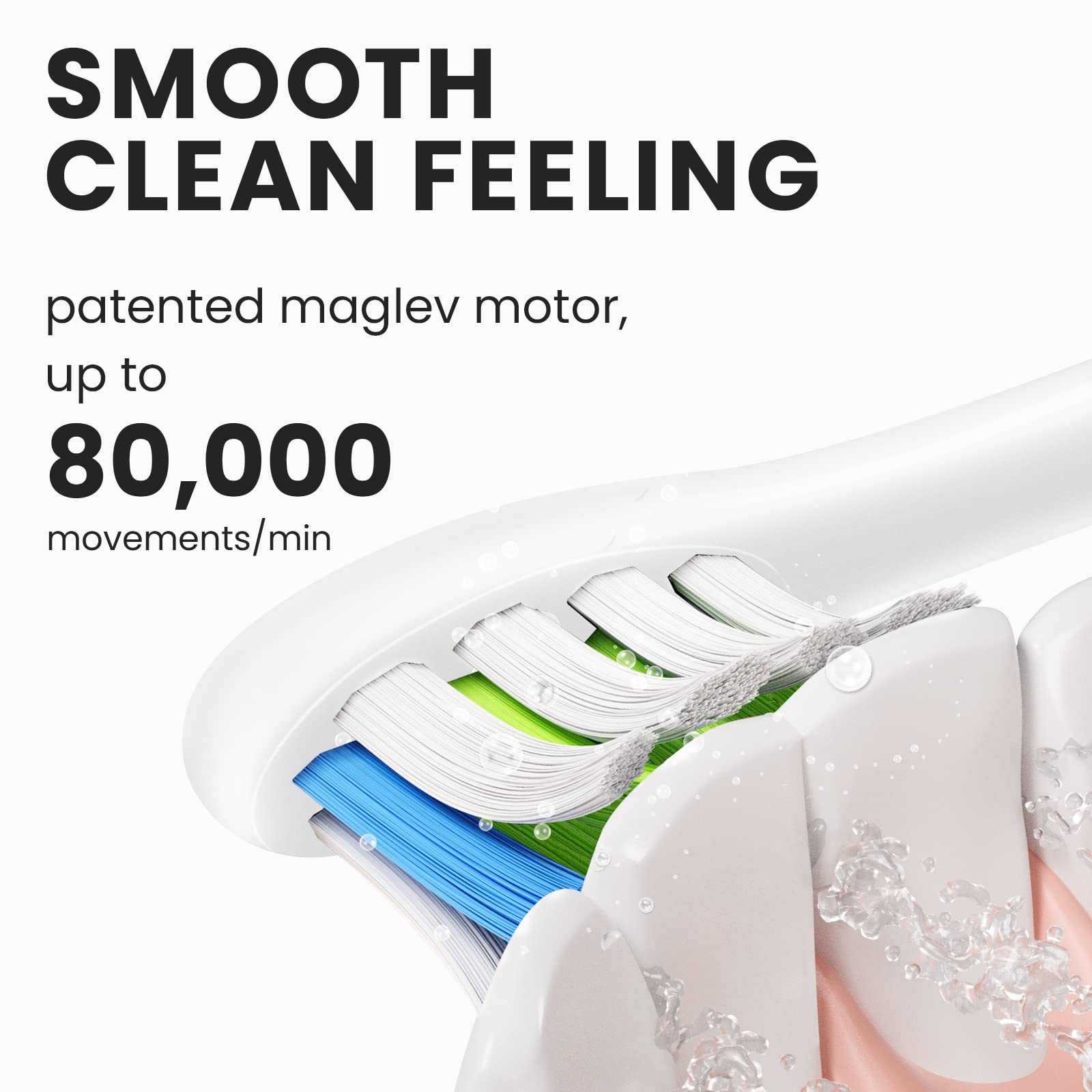 Oclean Air 2 Sonic Electric Toothbrush, Ultra Quiet Toothbrush 40000 VPM Motor,2.5 Hour Fast Charge for 40 Day Use,2 Min Built-in Timer,Power Rechargeable Toothbrushes for Adults- White