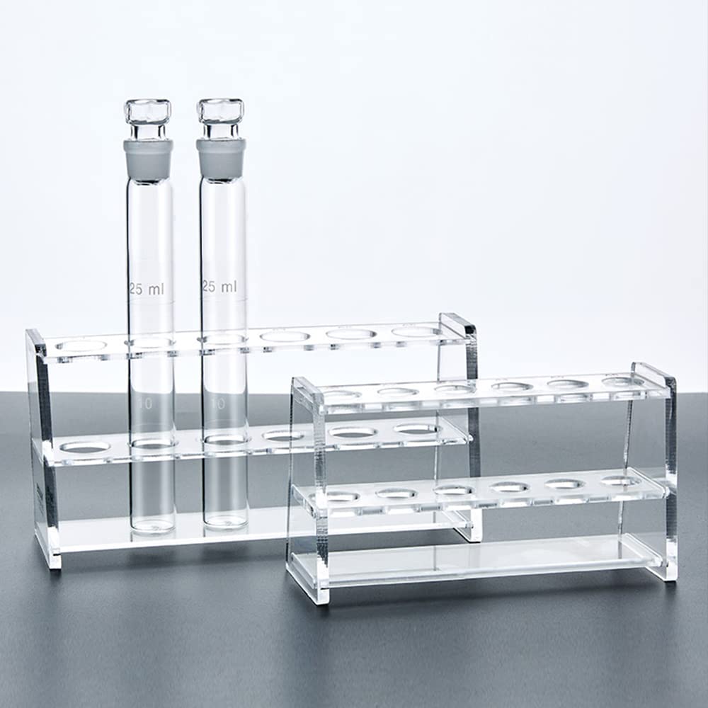 50ML Colorimeter Tube Rack Acrylic Strong Test Tube Holder 6 Slots Suit for Tubes Less Than 2.6cm/1.02inch in Diameter