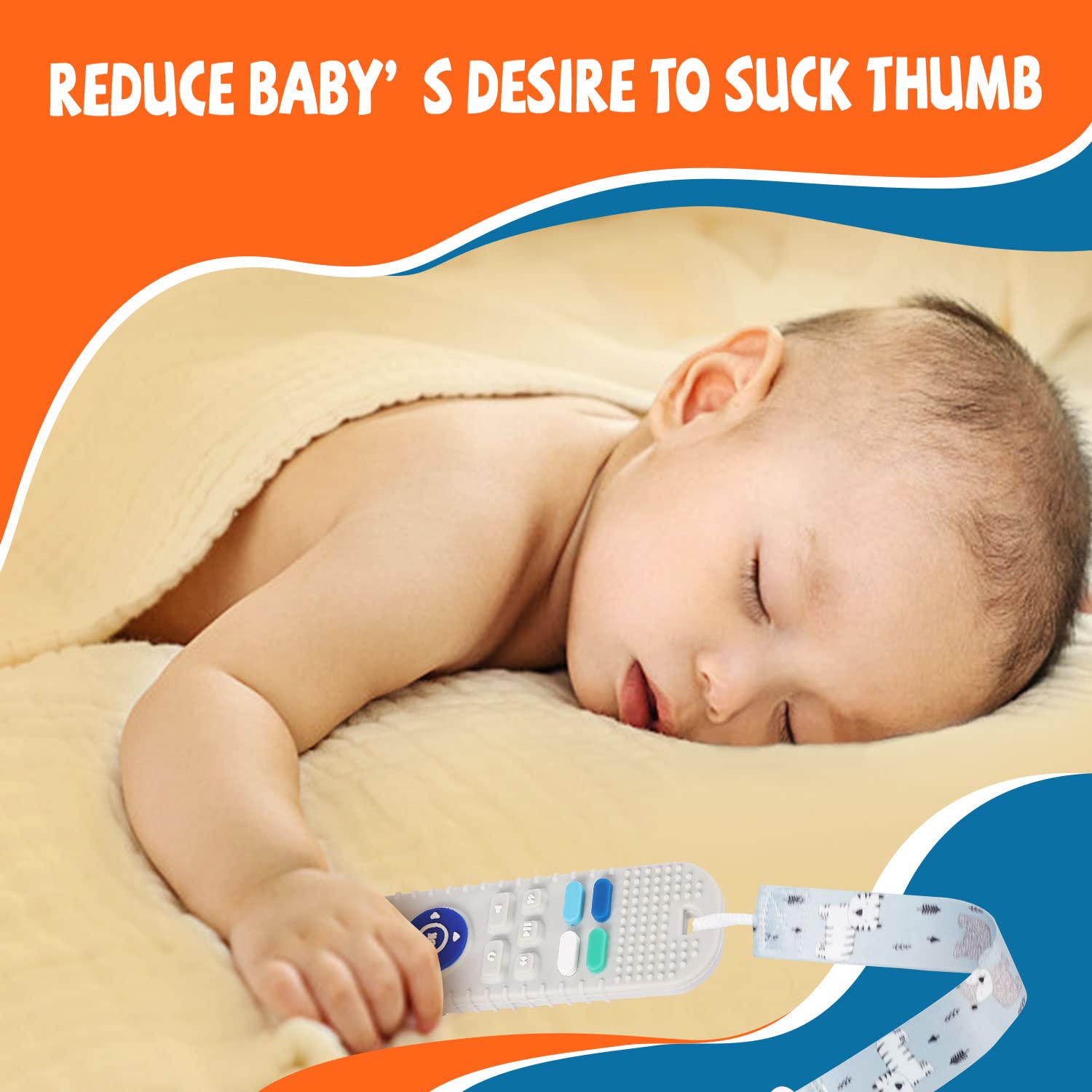 2 Pack Baby Teeething Toys, Silicone Remote Teether for Babies 6-12 Months, Teething Remote Control Toy, Baby Toys 12-18 Months, Infant Chewing Toys for Sucking Needs-Safety Tested-Dishawsher Safe
