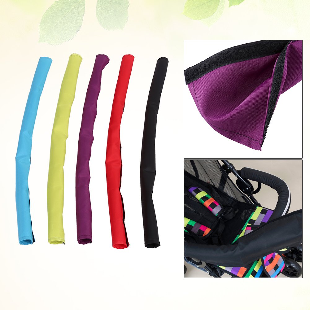 Baby Pushchair Stroller Fabric Handle Bar Pushchair Handlebar Warmer Gloves Cover (Black)
