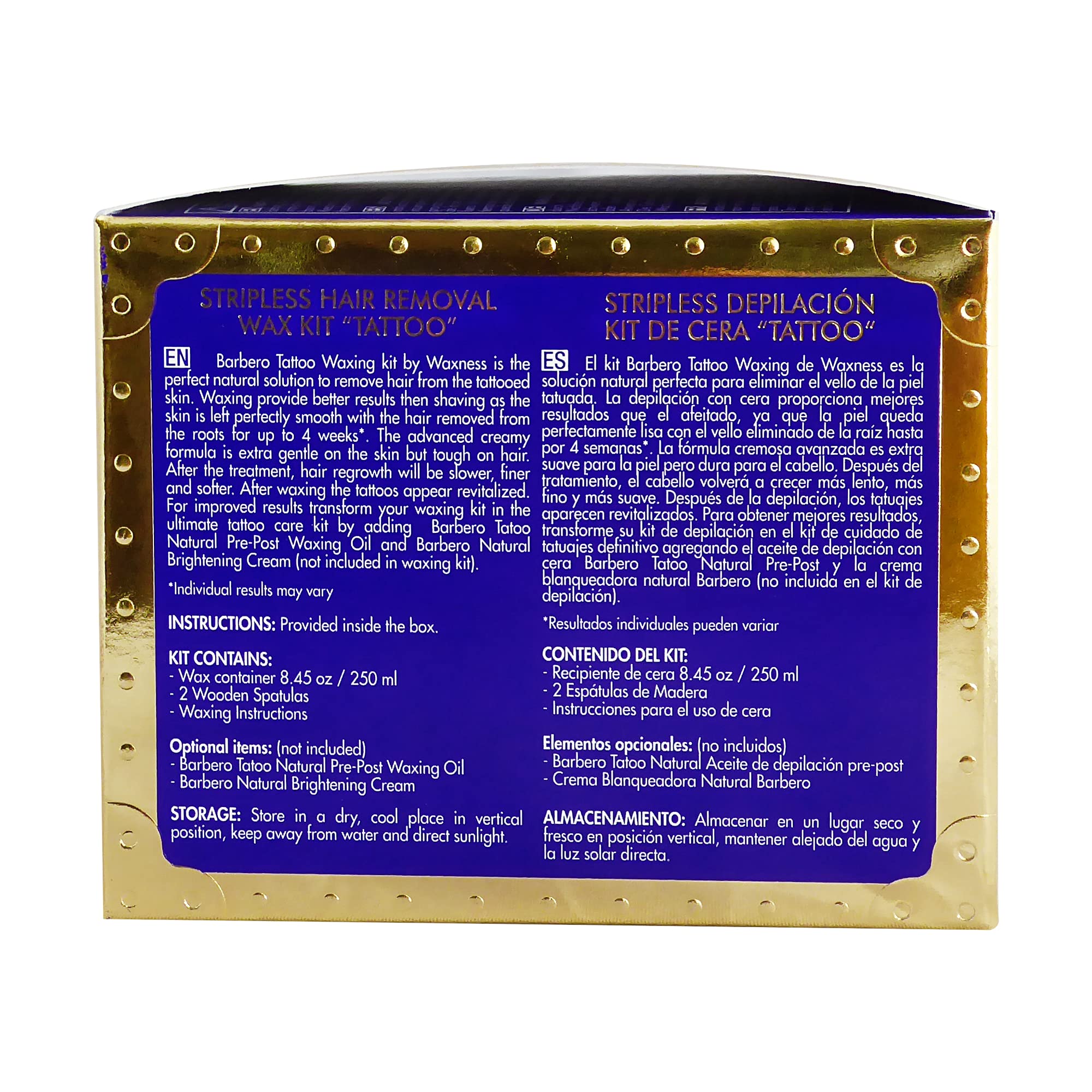 Waxness Premium Gold Microwavable Hair Removal Stripless Wax Kit 8.45 Ounces