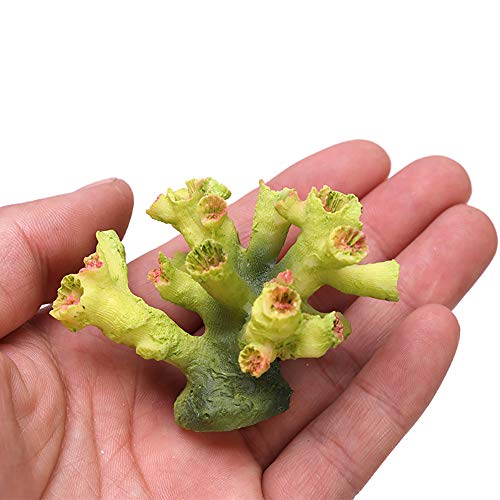 Danmu 1pc of Polyresin Coral Ornaments, Aquarium Coral Decor 2 7/10" x 2 7/10" x 1 9/10" for Fish Tank Aquarium Decoration