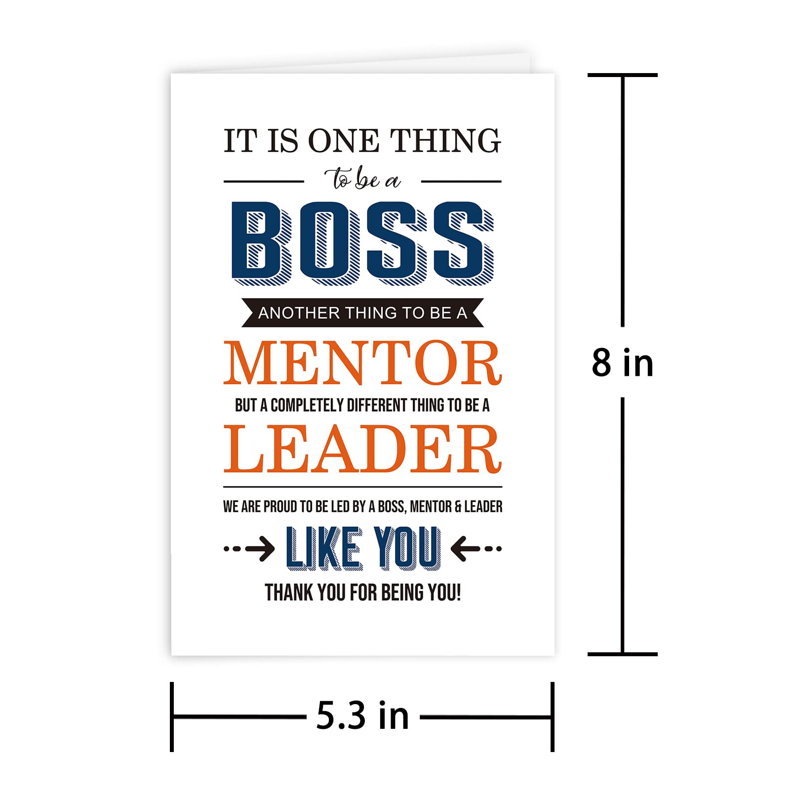 Boss Thank You Card, Unique Boss's Day Card, Boss Appreciation Card, Thank You for Being You