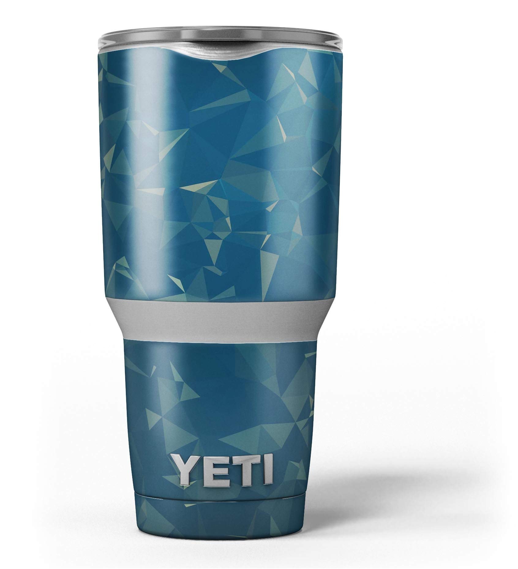 Design Skinz Blue Geometric V10 - Skin Decal Vinyl Wrap Kit Compatible with The Yeti Rambler Cooler Tumbler Cups