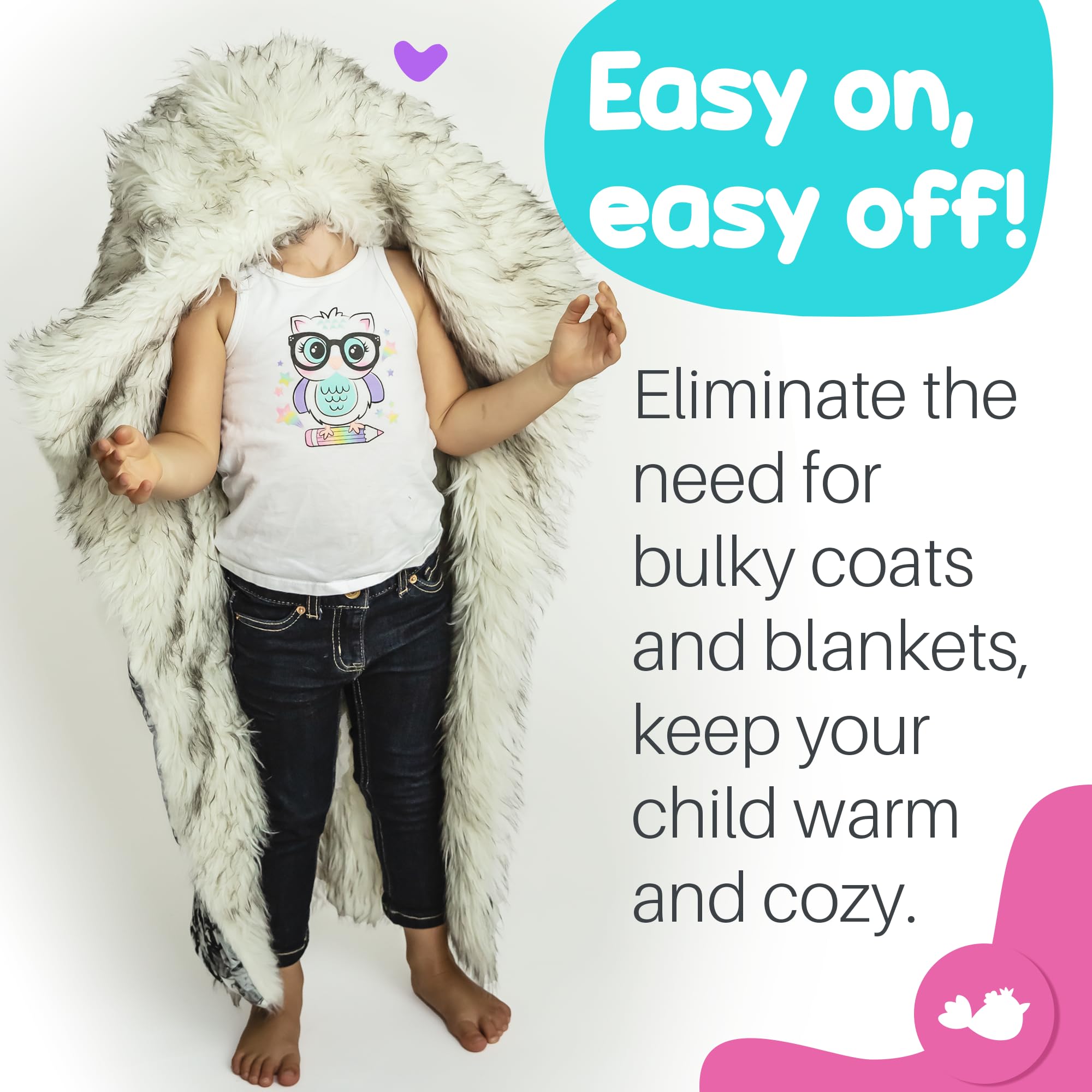 Birdy Boutique Car Seat Poncho for Kids – Safe to Use Over Seat Belts – Reversible Warm and Cozy Blanket – Easy on Easy Off and Doesn’t Impact Car Seat Performance – Floral Flur – One Size