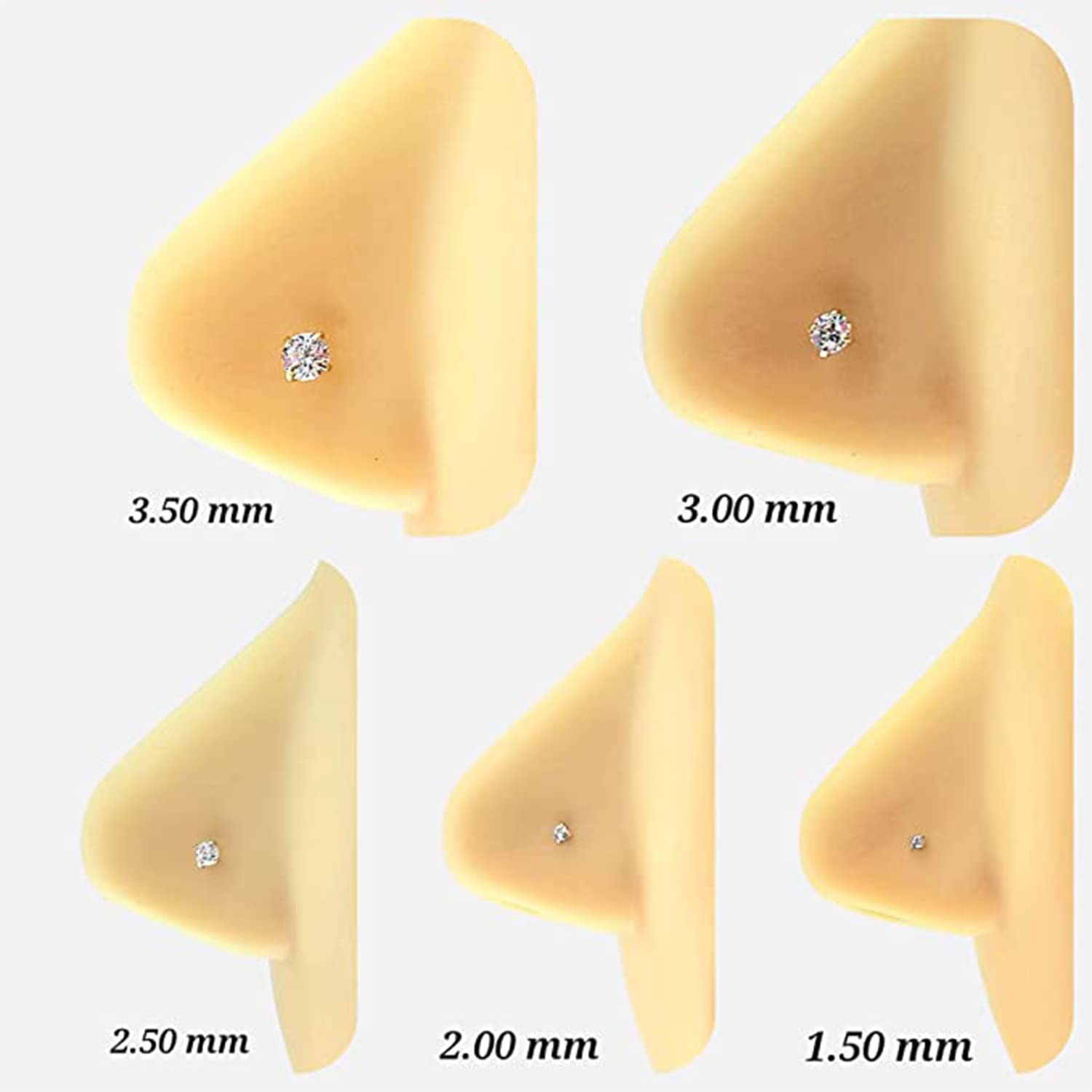 14K Solid Yellow Gold, L Shape Diamond Nose Stud, Micro Nose, Screw Nose Stud, Body Jewelry Yellow Gold (3.50 ml Natural Diamond)