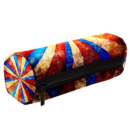 Stripes Grunge Pattern Pencil Bag Pen Case Stationary Case Pencil Pouch Desk Organizer Makeup Cosmetic Bag for School Office