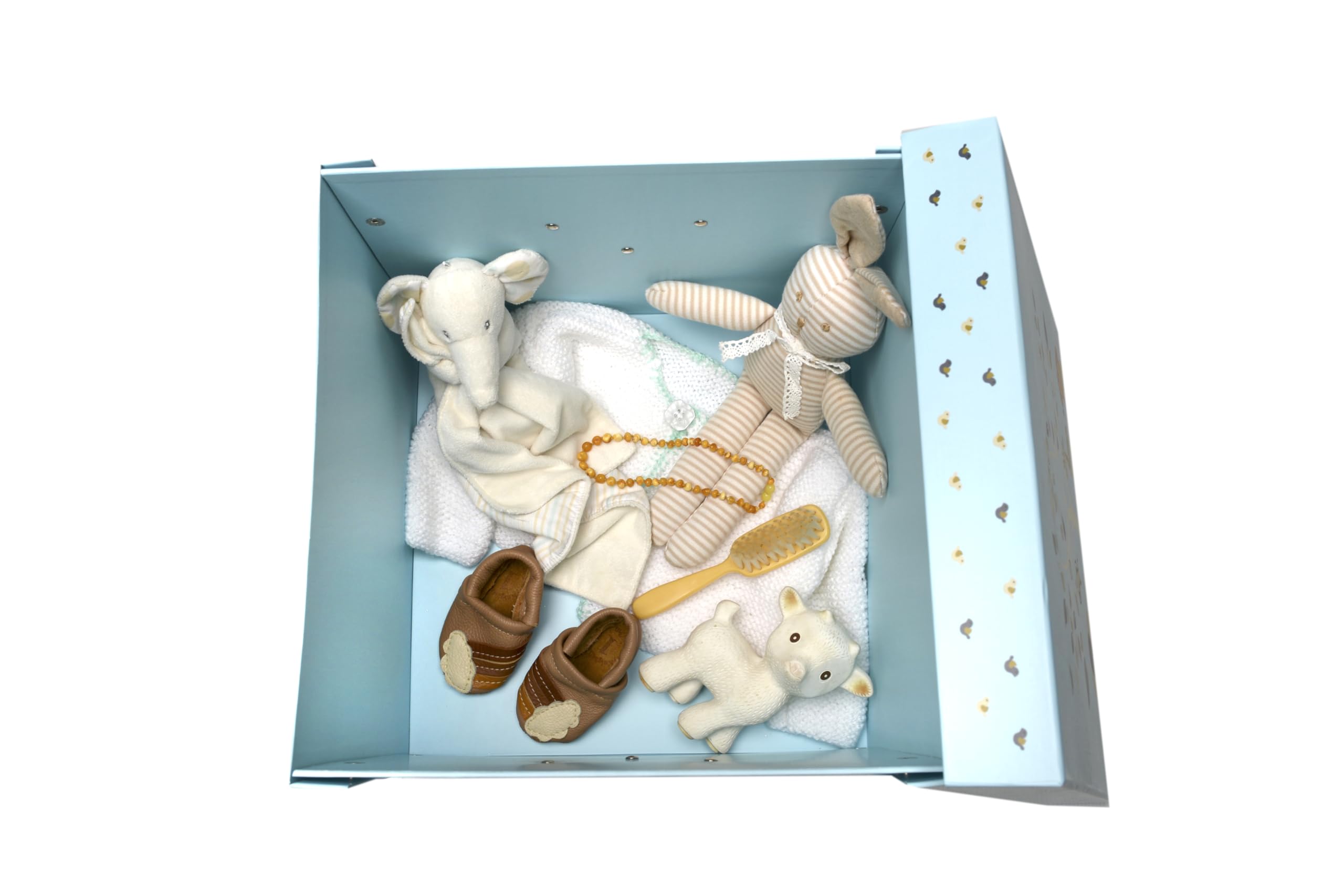 GroWings | Baby Keepsake Box, Baby Memory Box | Large Blue Keepsake Gifts Box for Newborn Baby Boy or Baby Girl | Strong, Durable & Collapsible Memory Storage Box