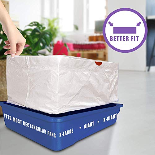 Alfapet cat Litter Box Liners Extra Large-1 Box- Heavy Duty 2 mil Thick Plastic, Clever Drawstring Liner for Easy Disposal- Flat Bottom for Easy, Secure Placement in Kitty Pan-Disposable