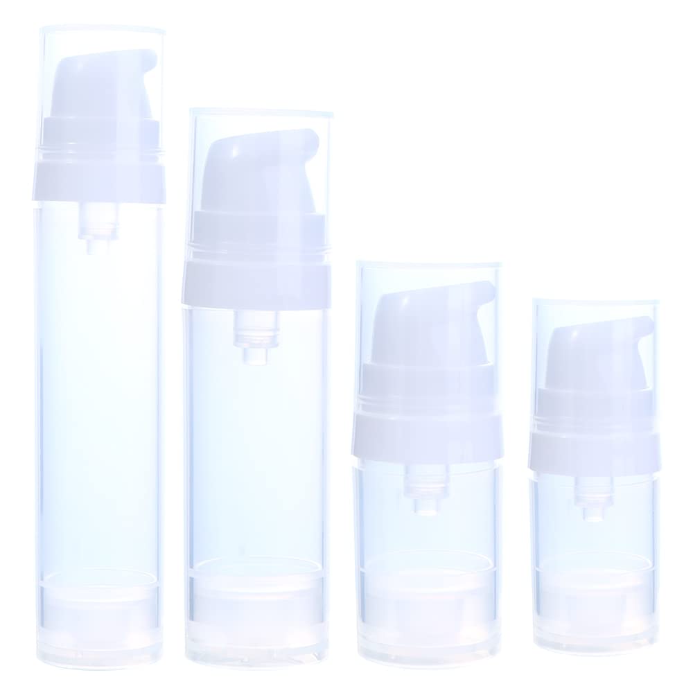 1pcs Mini Airless Refillable Lotion Bottles,Portable Travel Vacuum Pump Bottles Transparent Airless Pump Vacuum Toiletries Container(5ml)