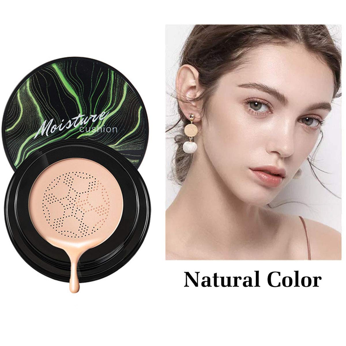 Aooba Air Cushion CC Cream Moisturizing Concealer Mushroom Head Brush Waterproof Makeup Foundation Moisture BB Cream for Women Girls (marble)