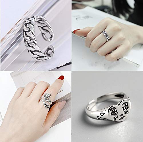 16 Pcs Vintage Open Frog Rings Set Knuckle Stacking Ring Snake Ring Boho Bird Animals Dragons Finger Rings for Women Men Girls