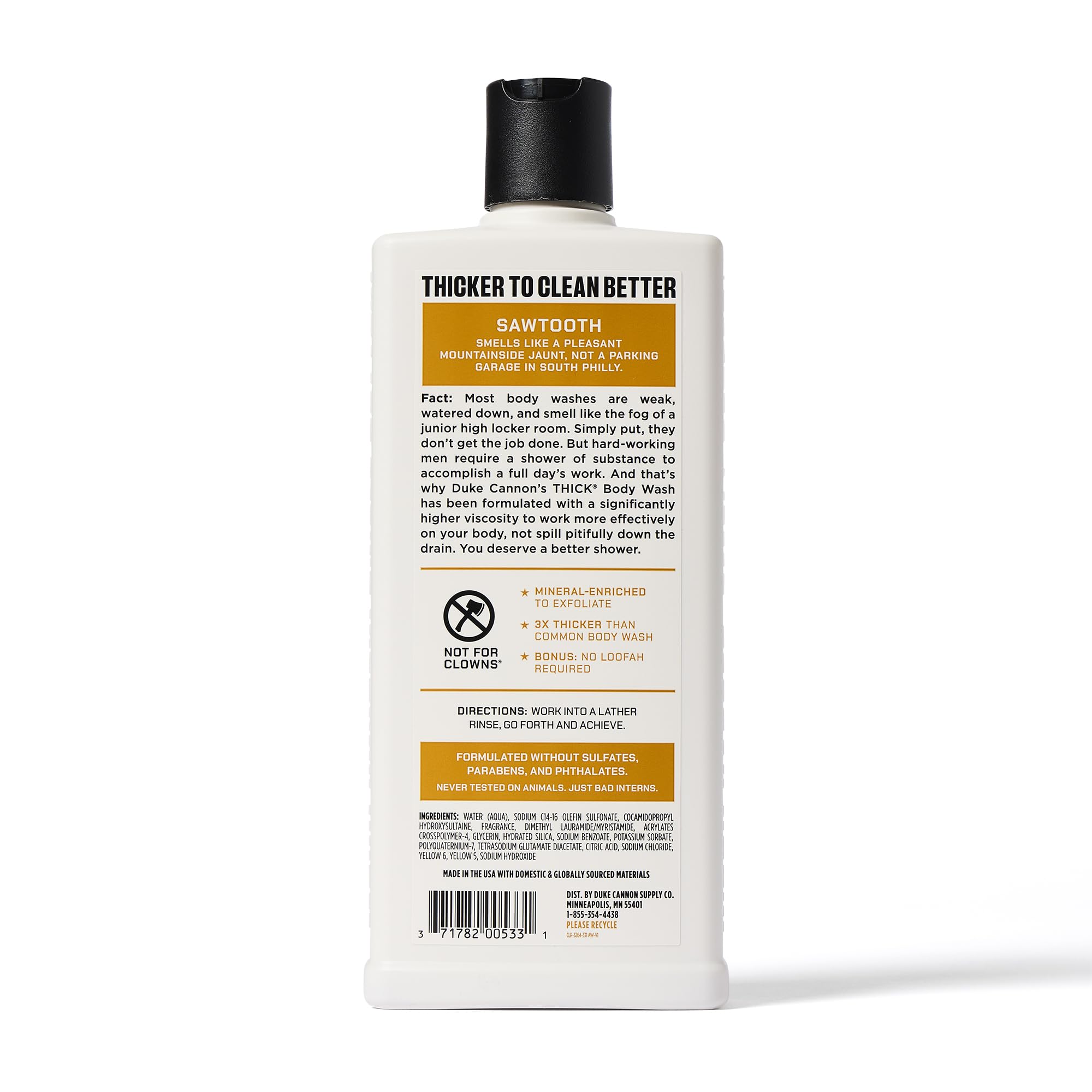 Duke Cannon Supply Co. THICK Body Wash - Accomplishment, Naval Supremacy, Productivity, Old Glory, 17.5 Fl Oz. (Old Variety 4 Pack)