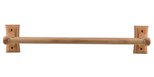 ALFI brand AB5505 24" Double Rack Wooden Towel Bar Bathroom Accessory, Natural Wood