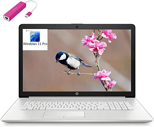 HP [Windows 11 Pro] 2022 17 Business Laptop, 17.3" FHD Anti-Glare 300 nits, Intel Core i3-1115G4 (Beat i5-10210U), 8GB DDR4 RAM, 256GB PCIe SSD, 802.11AC WiFi, Bluetooth 4.2, iPuzzl Type-C HUB
