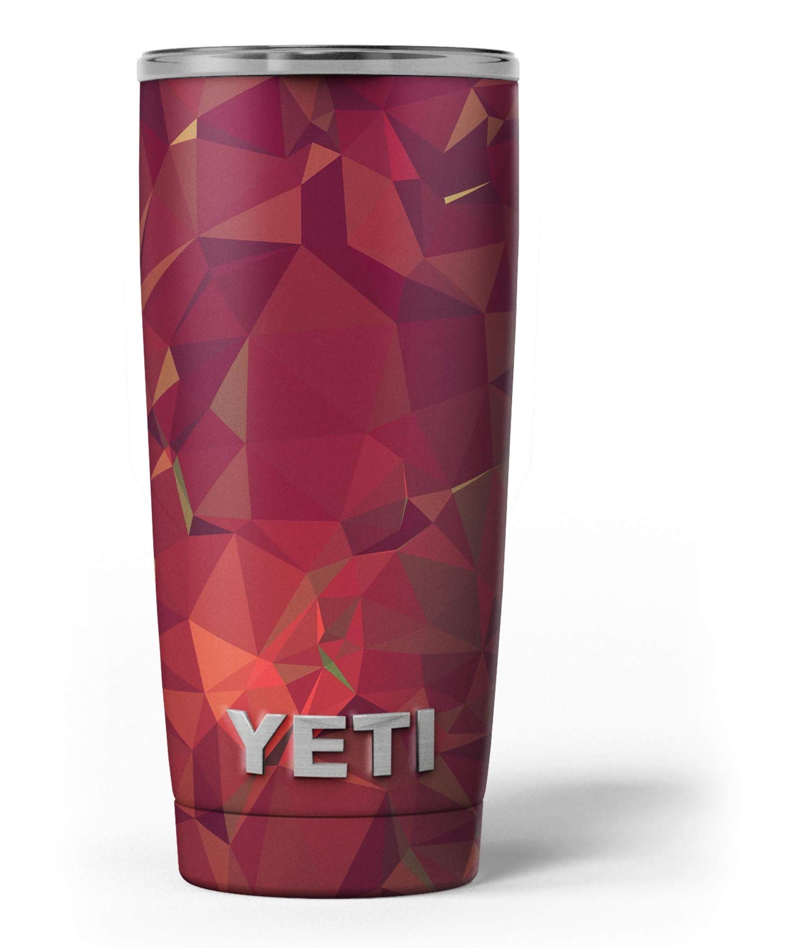 Design Skinz Red Geometric V2 - Skin Decal Vinyl Wrap Kit Compatible with The Yeti Rambler Cooler Tumbler Cups