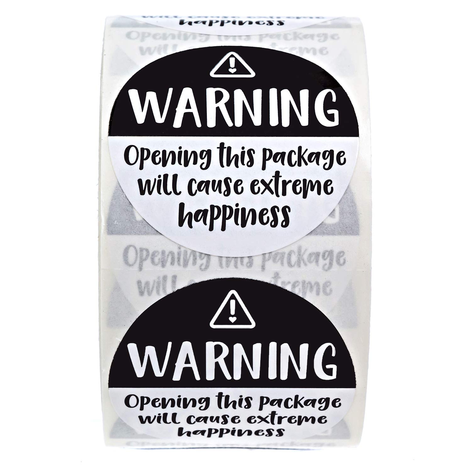 Black and White Adorable Warning Extreme Happiness Labels / 500 Cute Small Business Package Stickers / 1.5" Labels Adorable Happy Mail Envelope Seals/Made in The USA